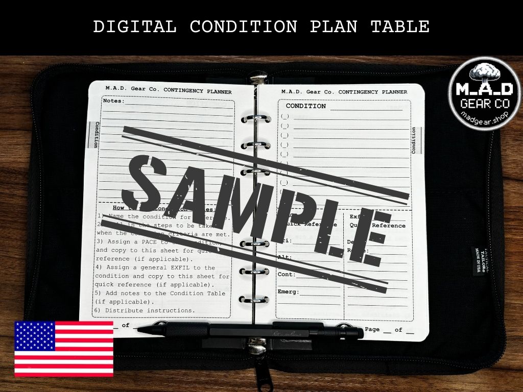 Digital Condition Plan Table – M.A.D. Gear Co.